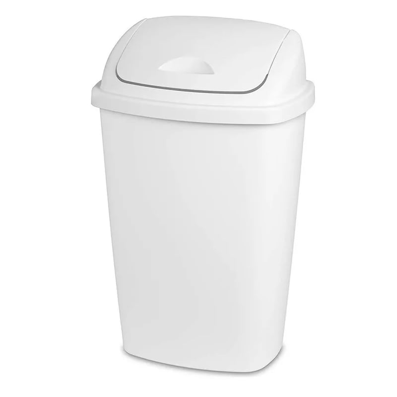 GENERICO Basurero Plástico Baño Cocina 15 Litros Tapa Vaivén Blanco ...