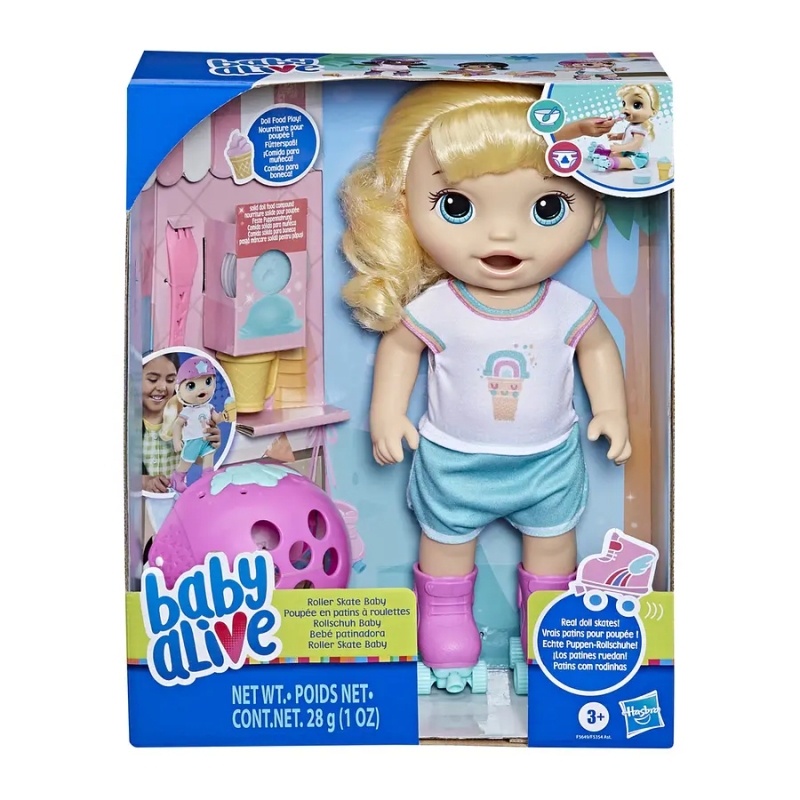 HASBRO HASBRO F5649 BABY ALIVE ROLLER SKATE BABY BLONDE HAIR ...