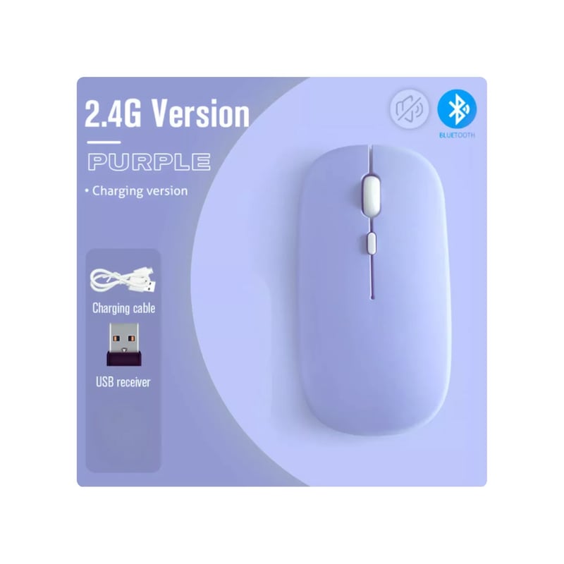 GENERICO Mouse Inalámbrico Recargable Silencioso Dual Bluetooth Usb ...