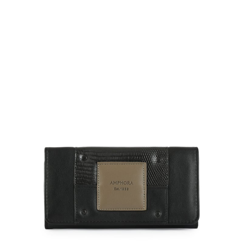 AMPHORA Chequera con flap halein negro | falabella.com
