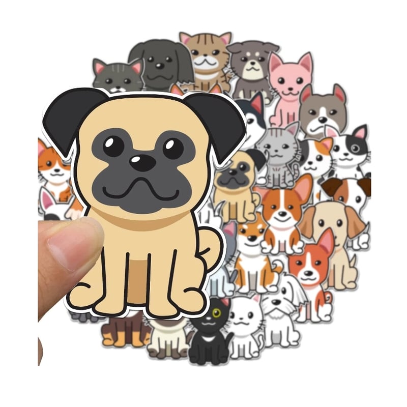 GENERICO Stickers con patrón de perro y gato 10 unidades al azar ...