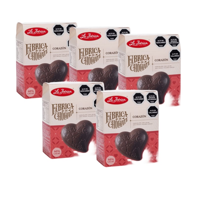 LA IBERICA PACK X5 CORAZÓN DE CHOCOLATE 35G LA IBÉRICA | falabella.com