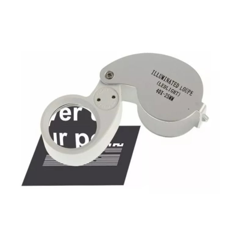 GENERICO Lupa De Bolsillo Metal 40x Led Botánica Cuenta Hilo ...