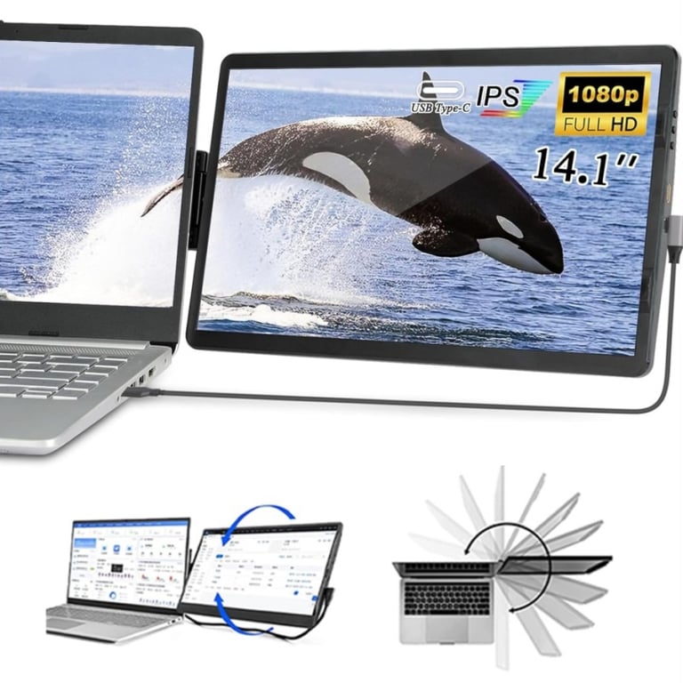 GENERICO Monitor Portátil de 14.1 pulgadas, Farfi Pantalla de Expansión ...