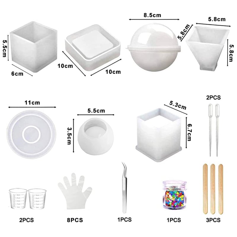 Set De 20 Moldes De Silicona Surtidos Para Resina Epoxica | Sodimac ...