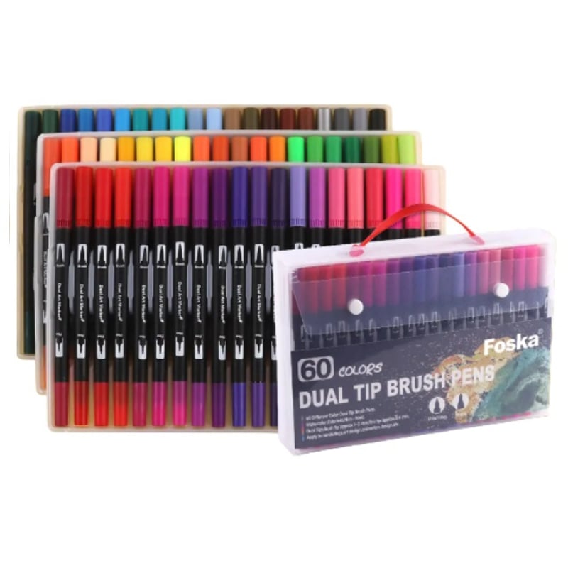FOSKA Set 60 lettering marcadores doble punta pincel brush | falabella.com