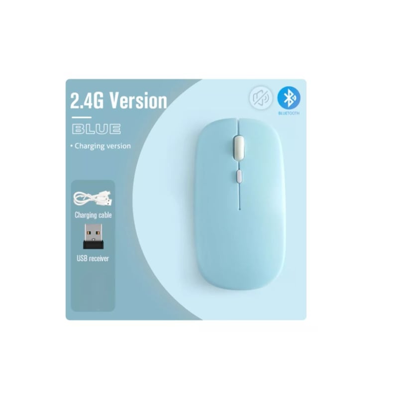 GENERICO Mouse Inalámbrico Recargable Silencioso Dual Bluetooth Usb ...