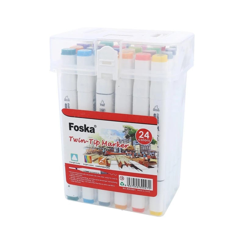 FOSKA Set 24 marcadores doble punta colores | falabella.com