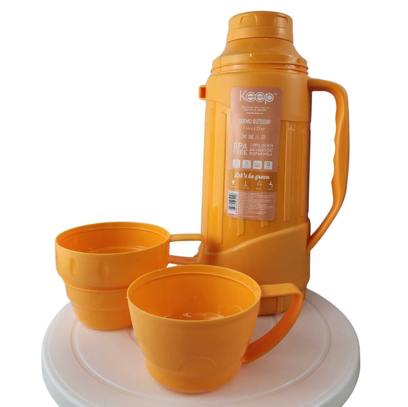 KEEP Termo Keep 1.8 Litros Outdoor Resistente Cafe Te Bebidas Naranja ...