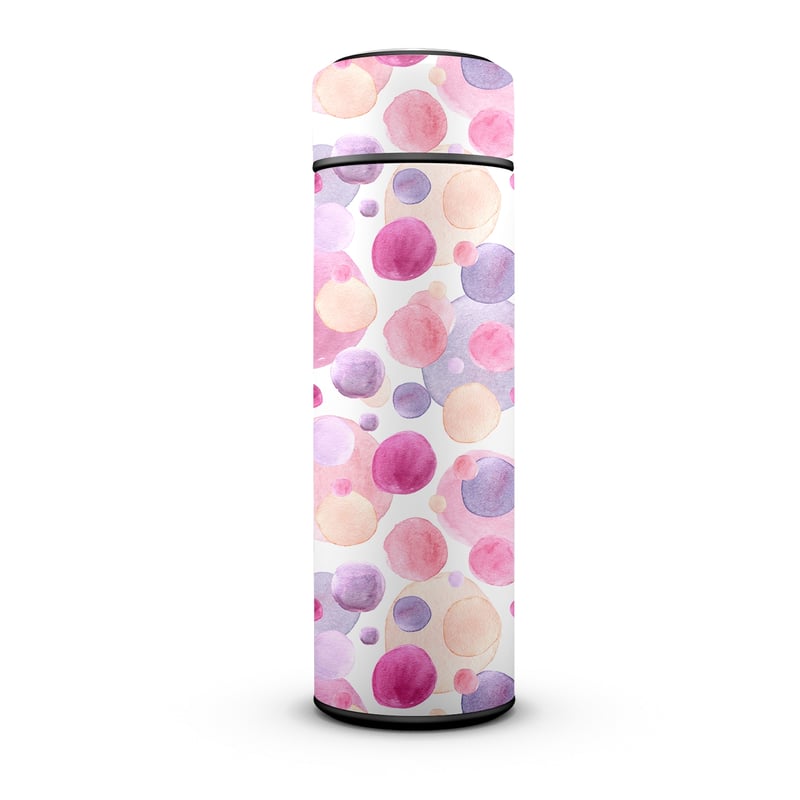 GENERICO Termo digital con termómetro 450 ml Circulos Rosa TD4-9 ...