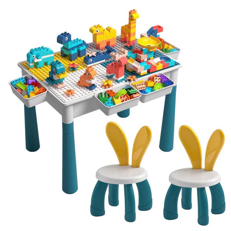 CRUSEC Mesa Legos Juegos De Bloques Infantil Unisex Mesa Y Silla ...