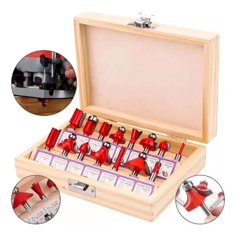 MUNDO MAGIA Set 15 Fresas Madera Toma 1/4 6.35mm - Router Tupi ...