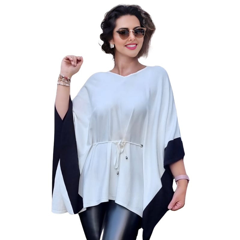 GENERICO Maxi Poncho manga murciélago Fernanda - Blanco | falabella.com