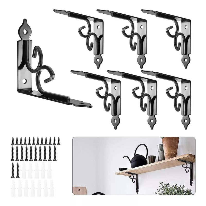 DEKANO 6 X Soporte Flotantes Para Estantes Metal Pared De Ángulo ...