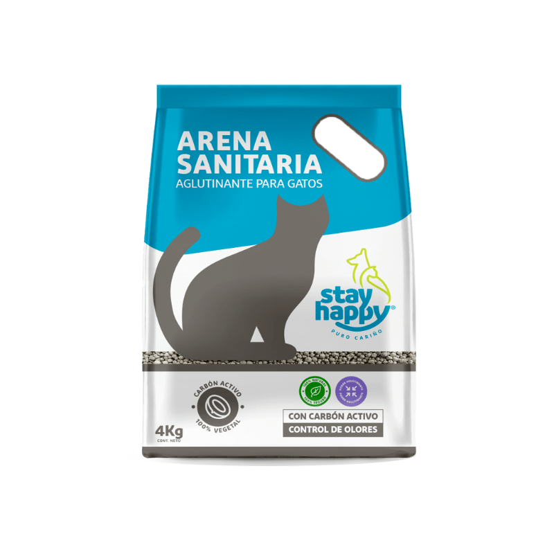 GENERICO Stay Happy Arena Sanitaria Carbón 4 kg. | falabella.com