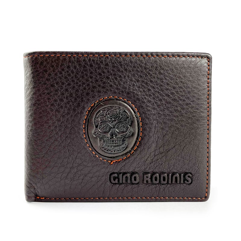 GINO RODINIS Billetera de Cuero para Hombre Étnica 931 Calavera ...