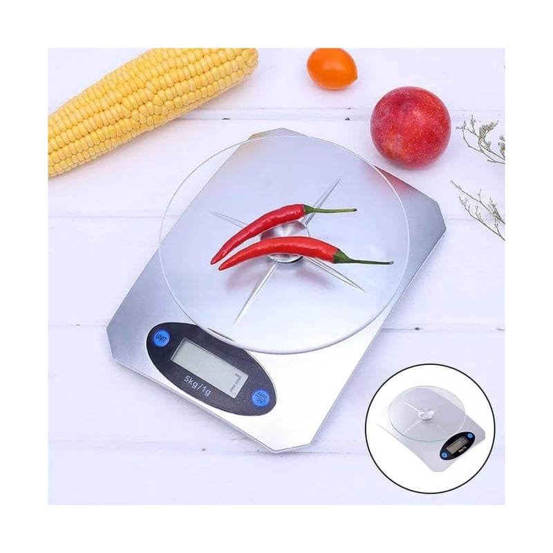 GENERICO Balanza digital 5kg Bandeja De vidrio Reposteria Cocina ...