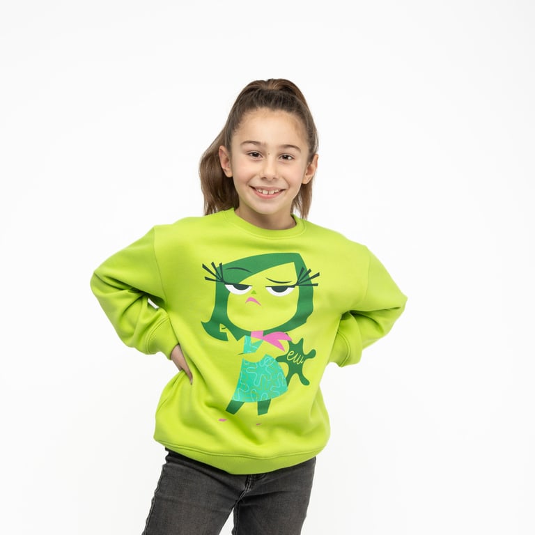 DISNEY Poleron Cerrado Niña Disgusto Intensamente Verde Disney Pixar ...