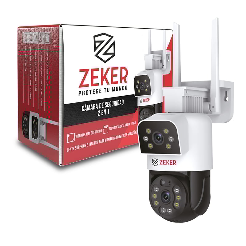 ZEKER Cámara De Seguridad 5G Zeker Doble 4MP Exterior Impermeable ...