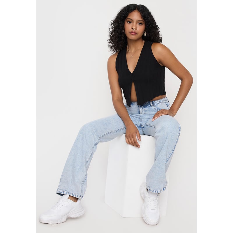 CORONA Jeans Mujer Straight Azul Liso Claro Corona | falabella.com