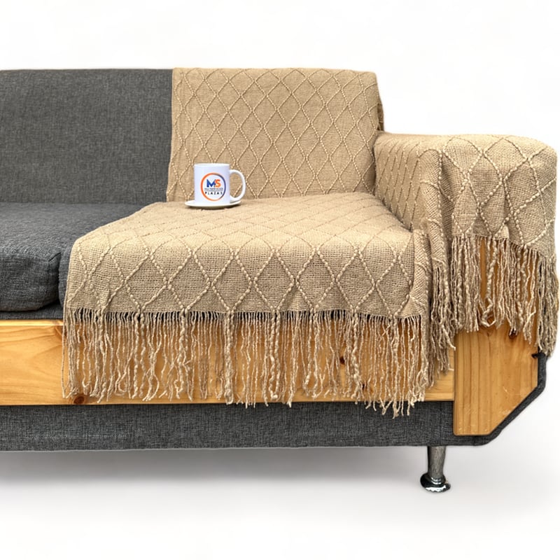 Manta Decorativa Tejida Estilo Nordico Para Sofa Sillon Cama - Beige ...