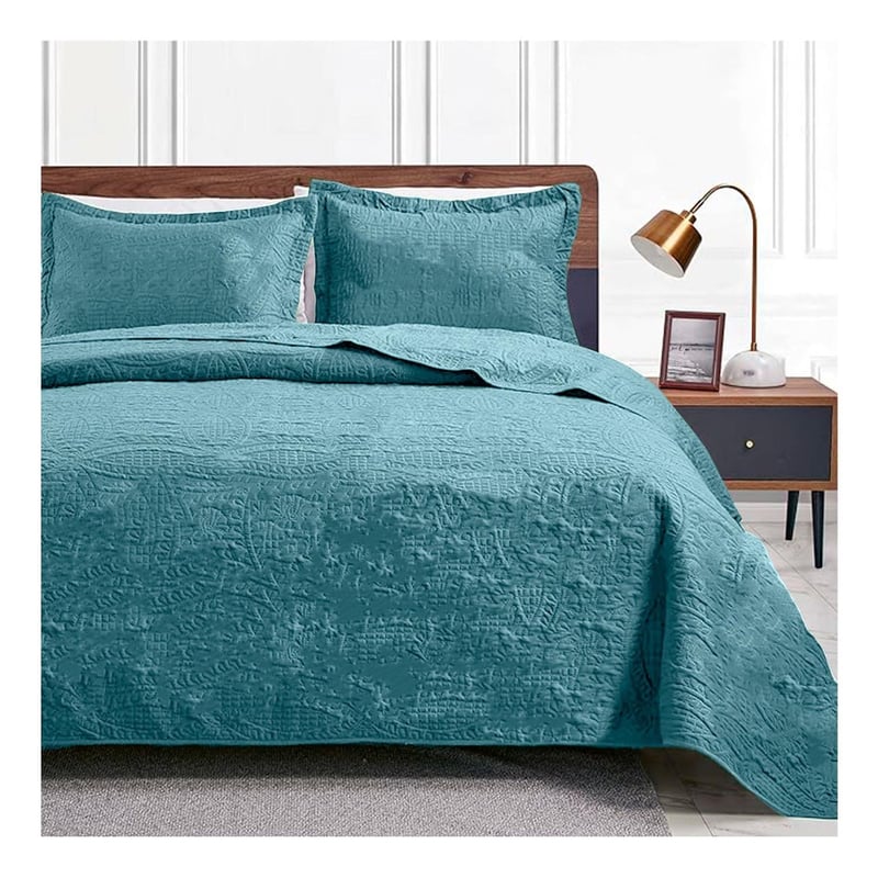 GENERICO Cubrecama De Verano Quilt (Queen) - Azul acero - 2 plazas ...