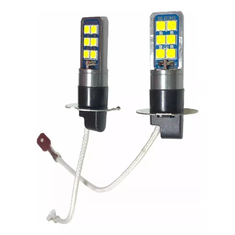 KUANGYE Ampolleta Led H3 Color Blanco 6000k 12/24v 12 Led El Par ...