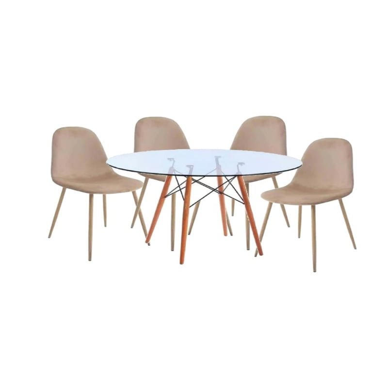 GENERICO Comedor Paris Redondo Para 4 Personas 100 cm Beige | falabella.com