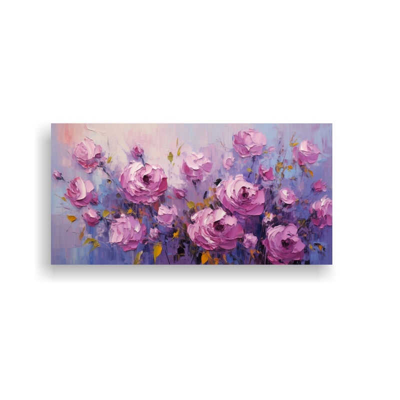 GENERICO Cuadro Creativo De Flores En Lienzo En Colores Morado Y Rosa ...