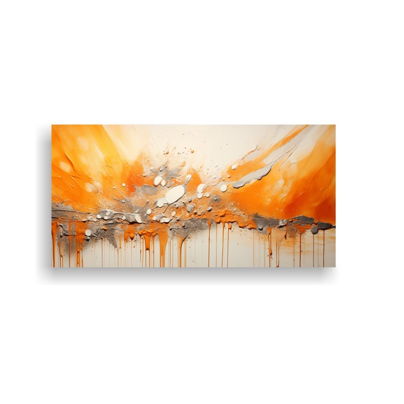 GENERICO Cuadro Naranja Y Plateado Para Decoración De Cuarto 140x70cm ...