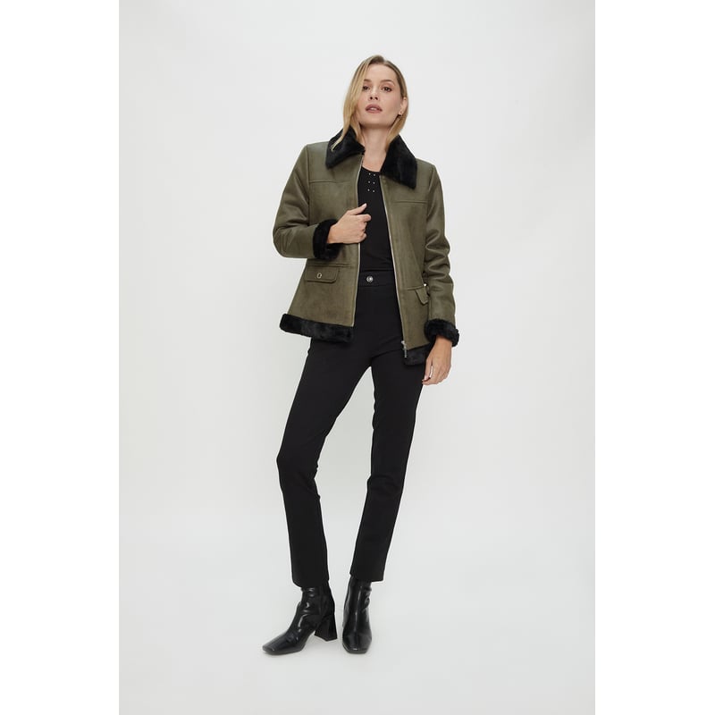 MA GRIFFE Casaca Lisa Verde Magriffe | falabella.com