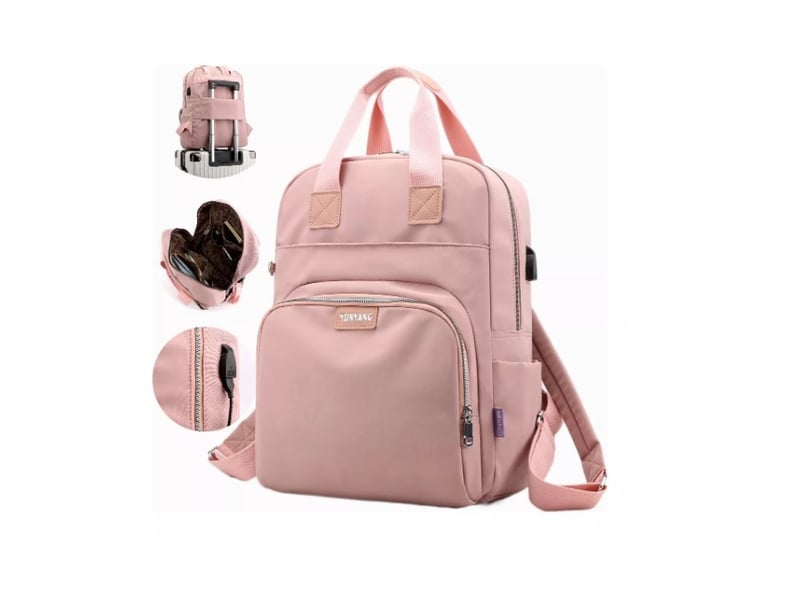 GENERICO Mochila Para Laptop Portátil Con Usb Universidadurbano Rosa ...