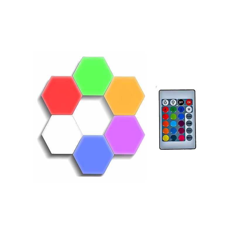 GENERICO Juego 6 Luces Led Hexagonal Para Ensamble Con Control Remoto ...