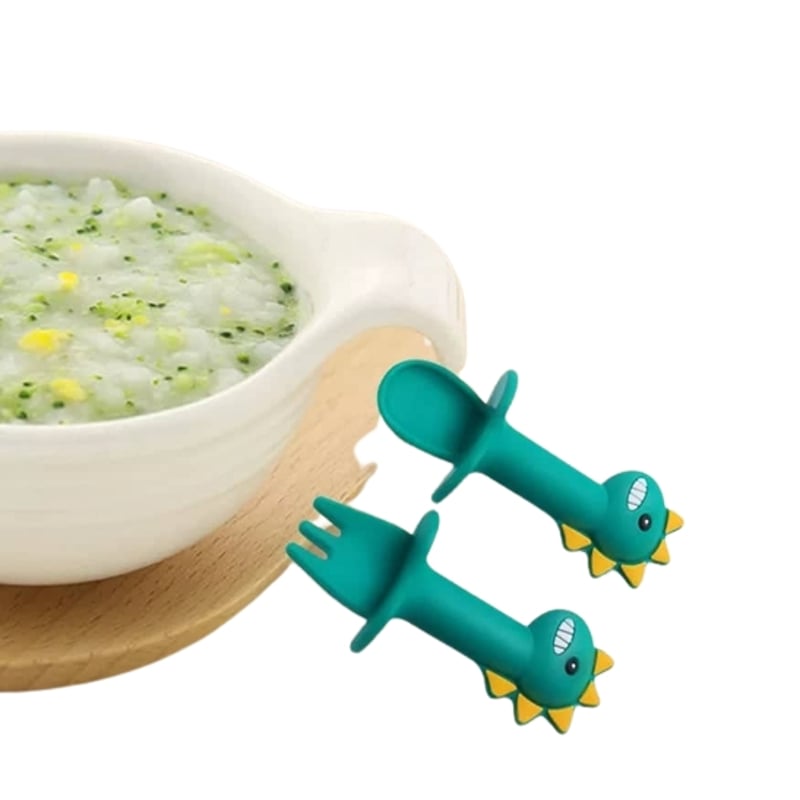 Set cuchara y tenedor lindo de goma para bebe | Sodimac - Falabella