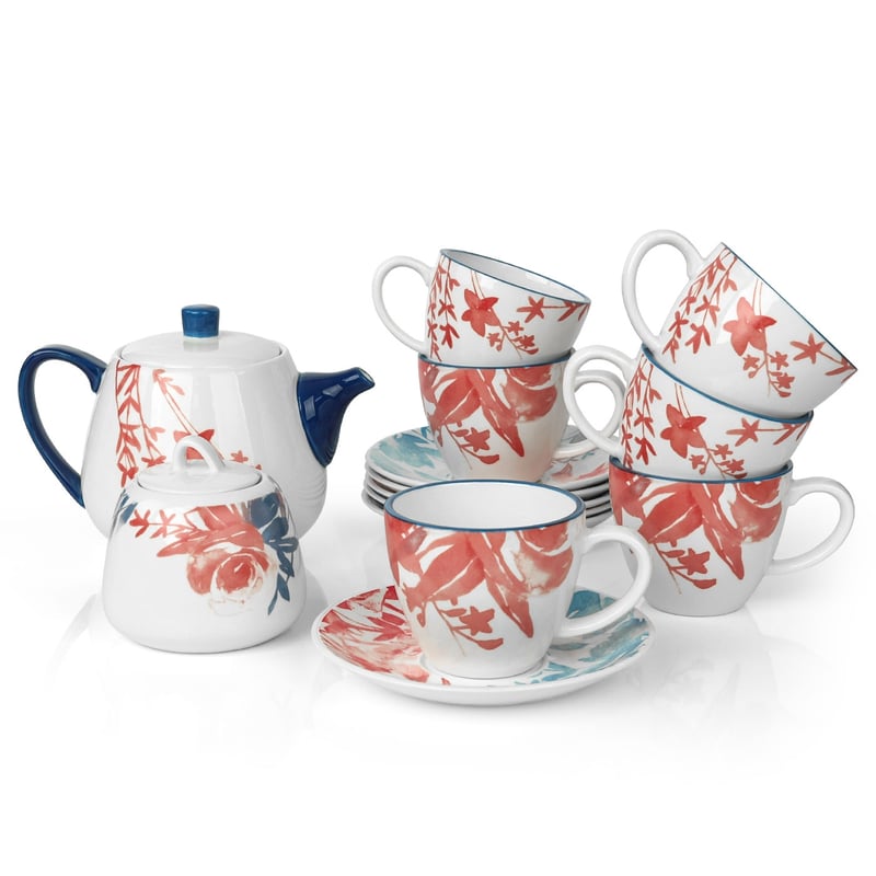 DANNY HOME Set Porcelanas 16 Piezas De Te Floreado Danny Home ...