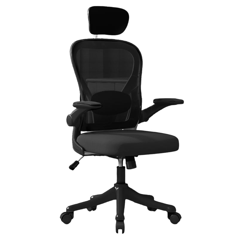 Silla De Oficina Escritorio Ergonómico Soporte Lumbar Ajustable Negro ...