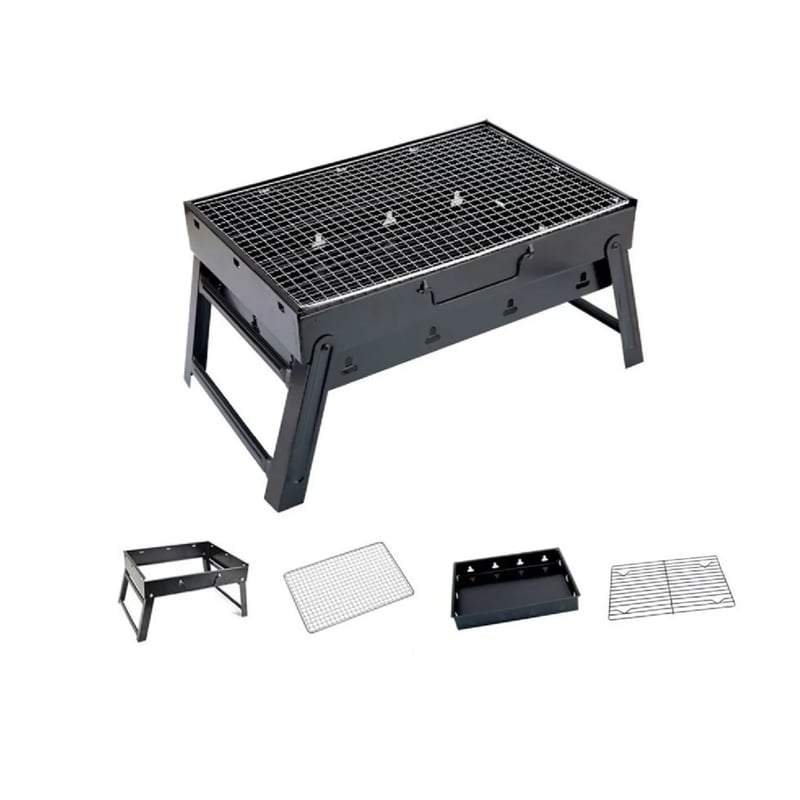 GENERICO Asador Parrilla Plegable Portátil Camping Carbon Negro ...