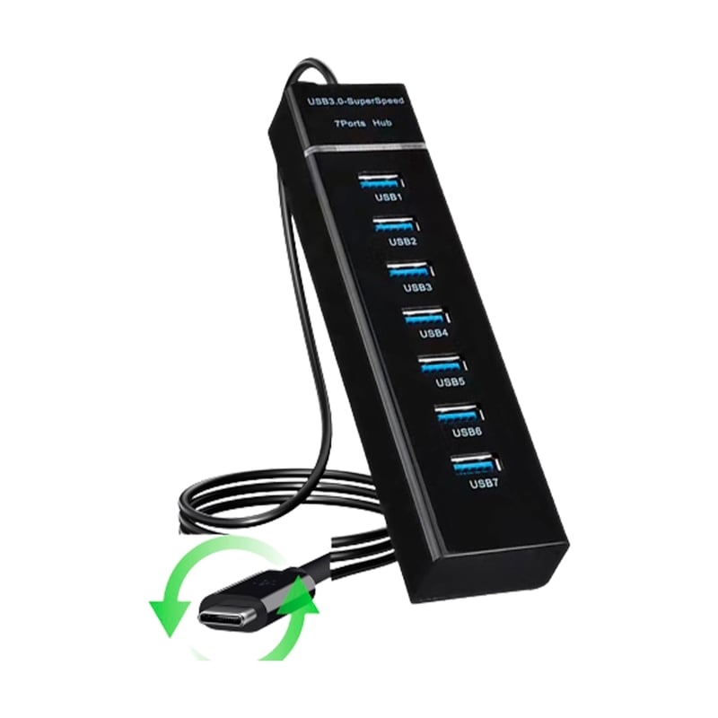 GENERICO Adaptador Hub Usb Tipo C 3.0 7 Puertos 5 Gbps Luz Indicadora | falabella.com