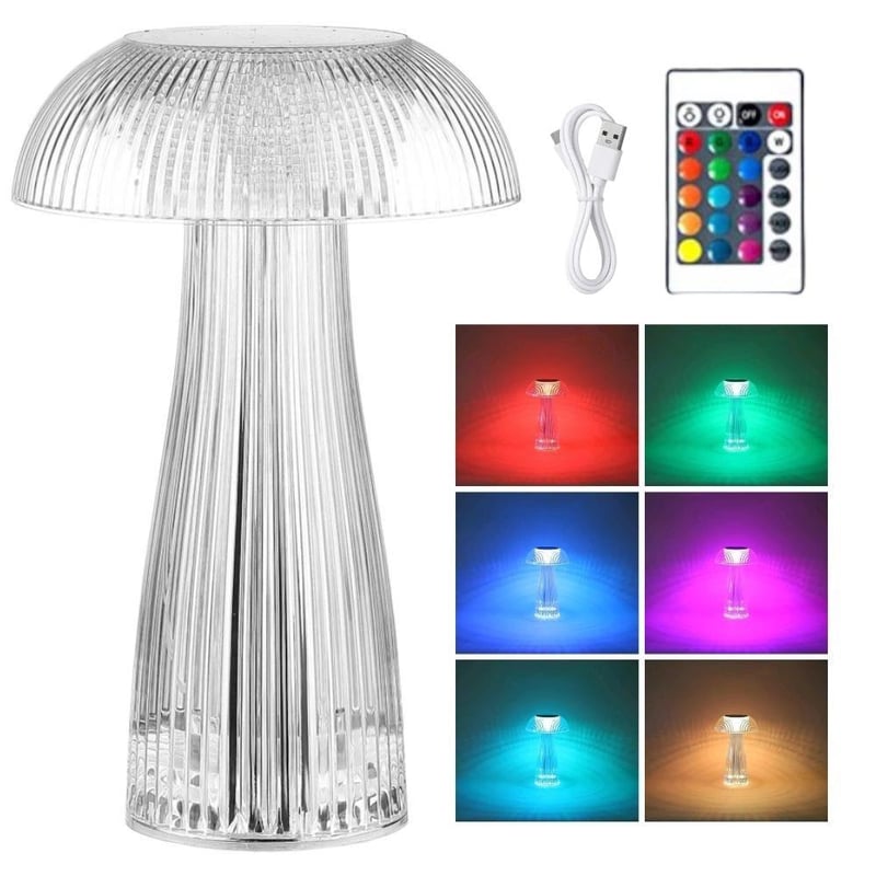 GENERICO Lámpara Led Hongo Táctil Recargable Usb Control Remoto Rgb ...