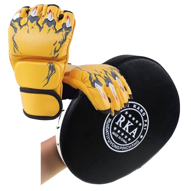 GENERICO Guantes De Boxeo Medio Dedo Entrenamiento Kickboxing ...
