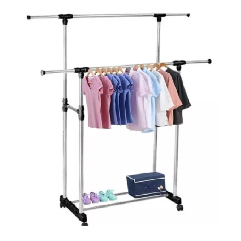 GENERICO Perchero Exhibidor De Ropa Doble Con Ruedas Tendedero 322005 ...