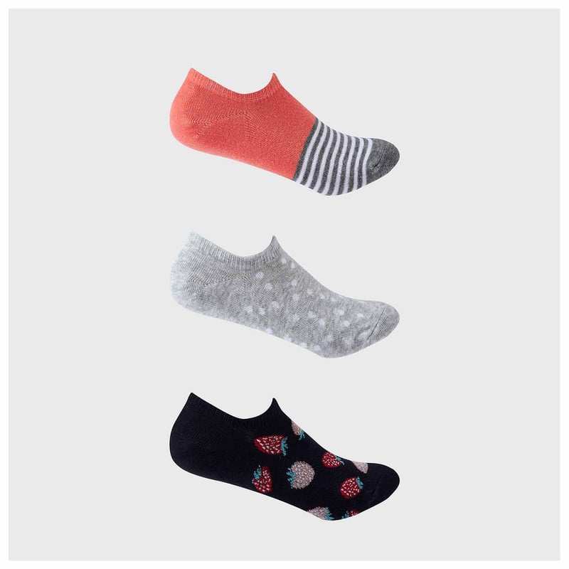 FASHION'S PARK Calceta Mujer Tripack Invisible Deportiva Salmon ...