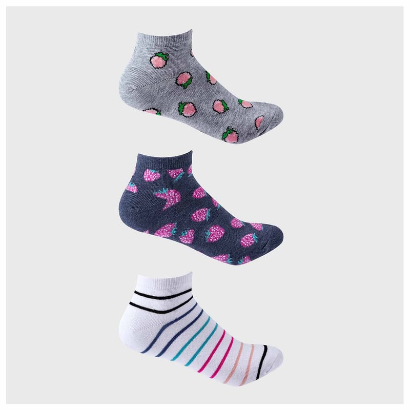 FASHION'S PARK Calceta Mujer Tripack Print Violeta Fashion's Park ...
