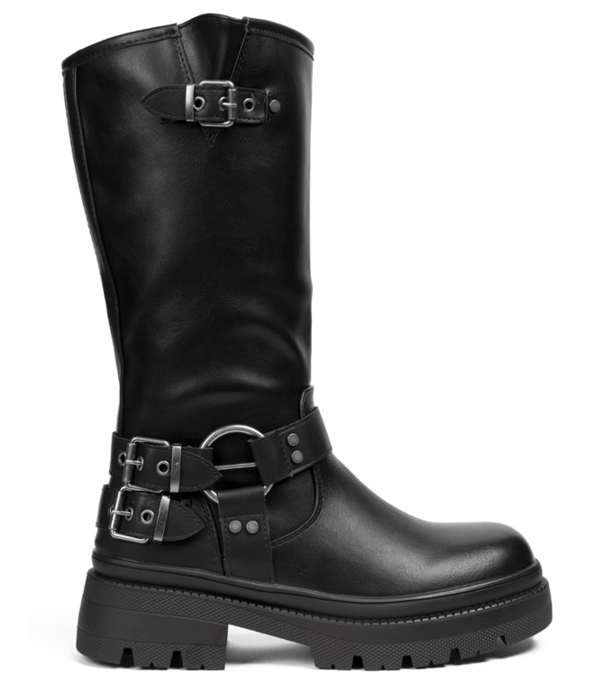 MD Botas Biker Boots Negras Taco Bajo | falabella.com