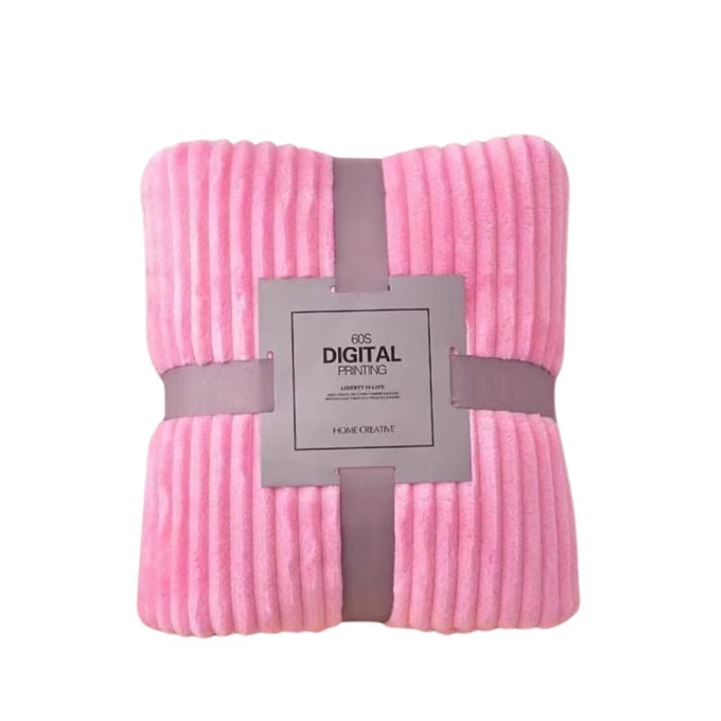 GENERICO Frazada Térmica Relieve lineal King Aterciopelada Rosa ...