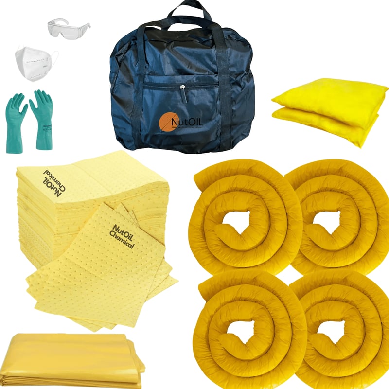 Kit Absorbente NutOIL para Derrames Químicos 35 Lts – Portátil ...