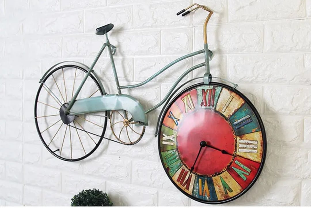 GENERICO RELOJ PARED VINTAGE BICICLETA COLORES METAL | falabella.com
