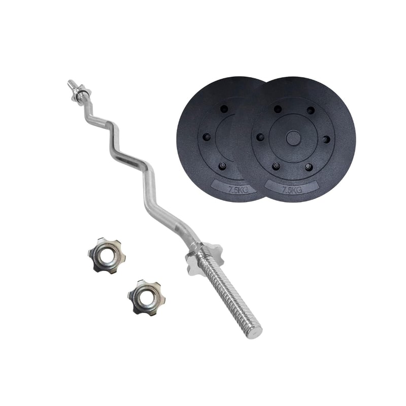 GENERICO Set Barra Tipo Z Con 2 Discos PVC 7.5kg C/u Total 15 Kg ...