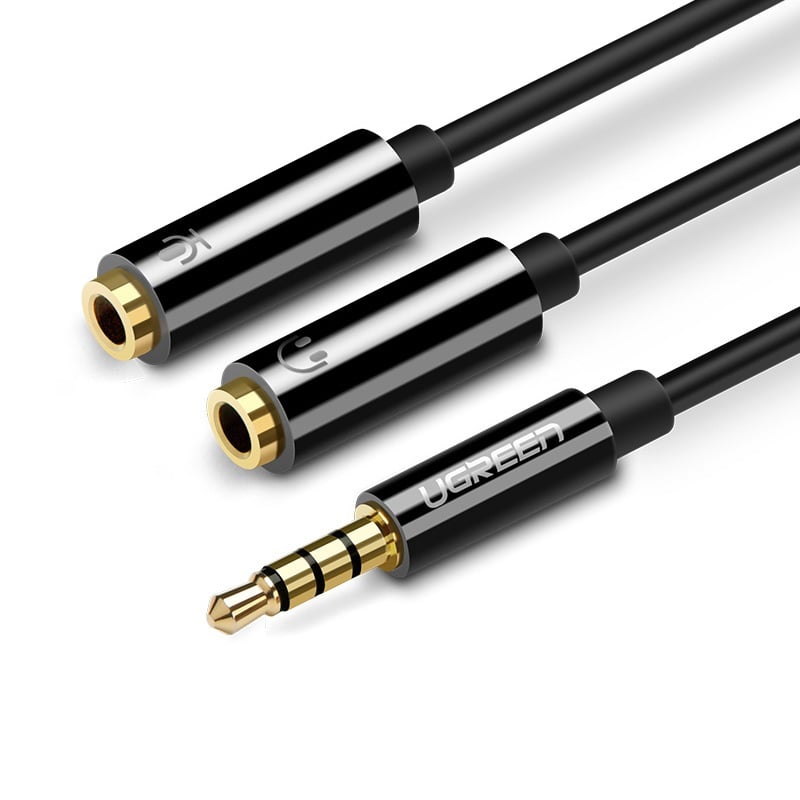 UGREEN Cable Divisor de Audio Estéreo Plug 4 Polos 3.5mm M/2H a 2 Jack ...