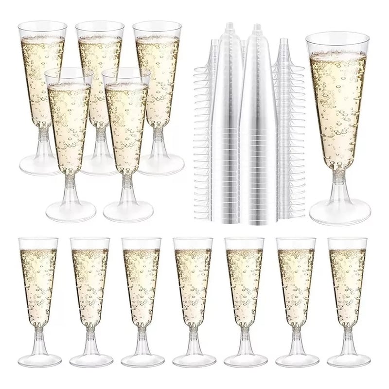 GENERICO 80 Copas Champagne Copa Acrilico Flauta Copas Champaña 5oz ...